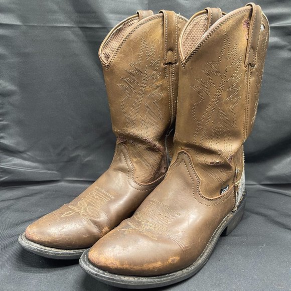 Justin Boots | Shoes | Vintage Mens Brown Justin Leather Western Cowboy ...